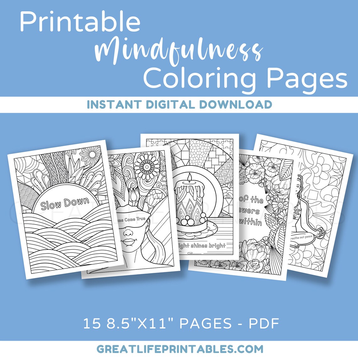 Printable Mindfulness Coloring Pages, Printable Coloring Pages, Adult ...