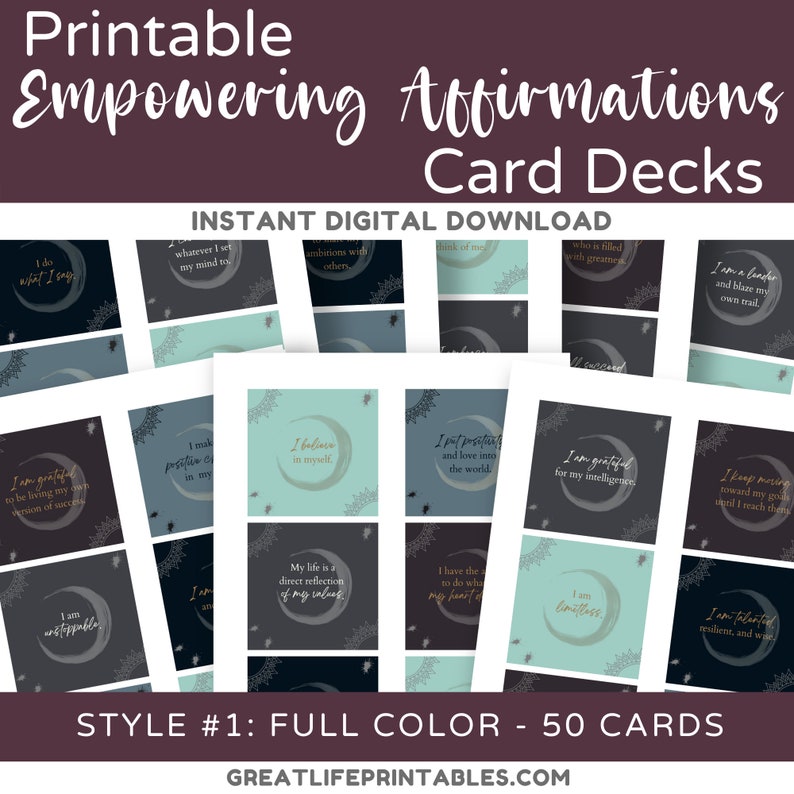 Empowering Affirmations, Printable Affirmations, Affirmation Deck ...