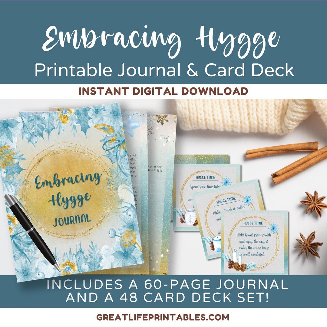 Hygge Gift Bundle, Printable Hygge Journal, Hygge Printable Card Deck ...
