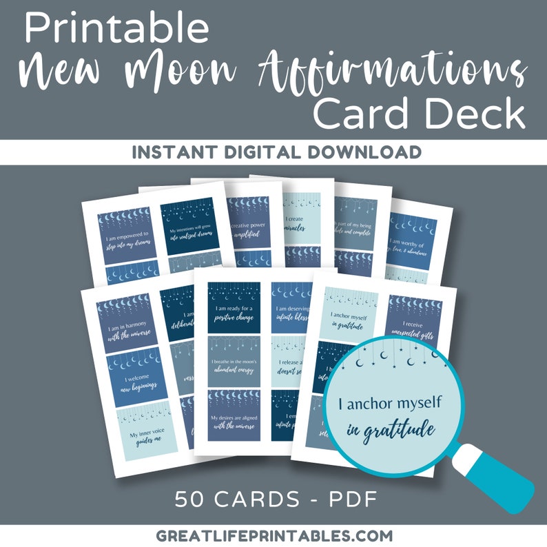 New Moon Affirmations, Printable Affirmations, Affirmation Cards ...