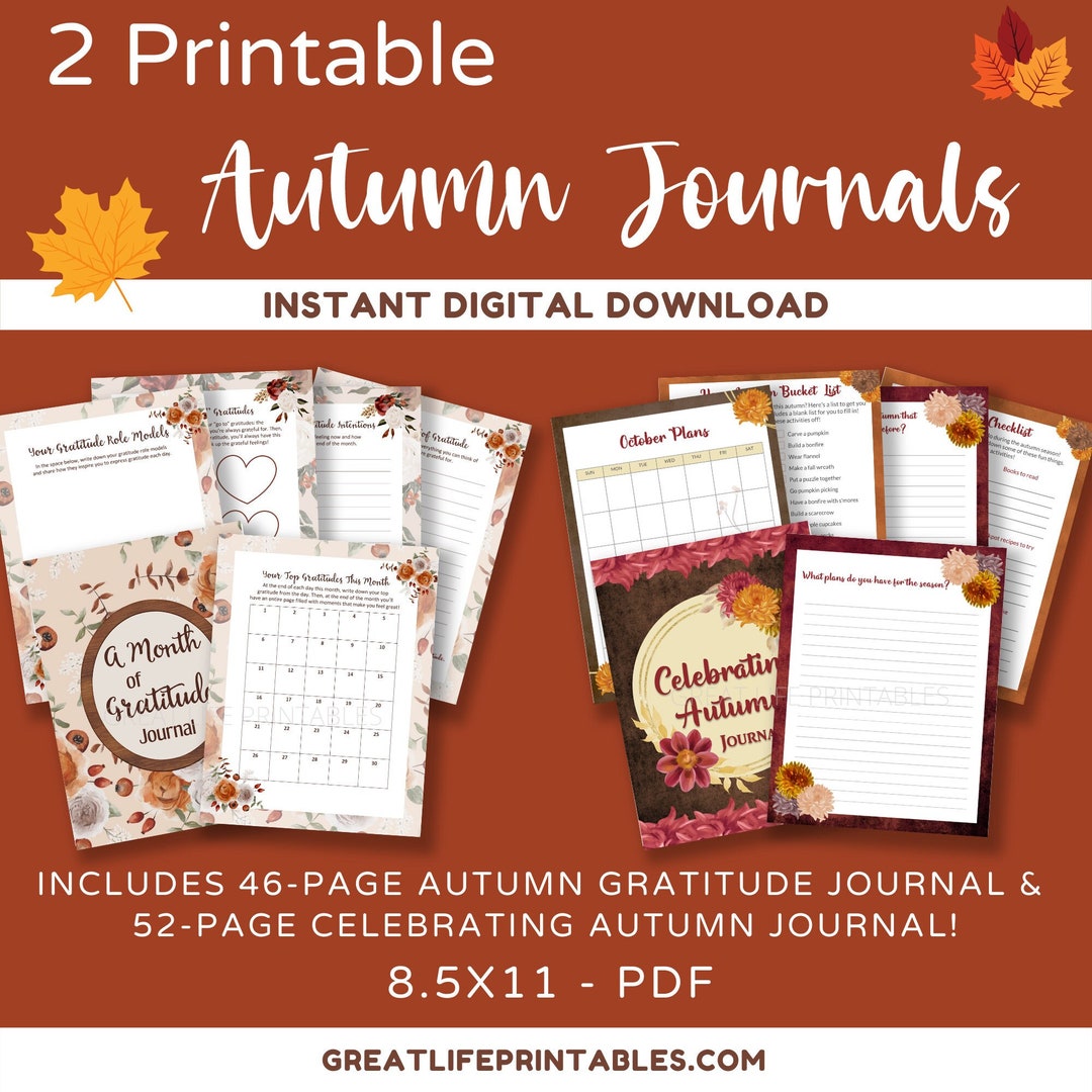 Fall Journal Printable, Autumn Journal, Writing Prompt Journal ...