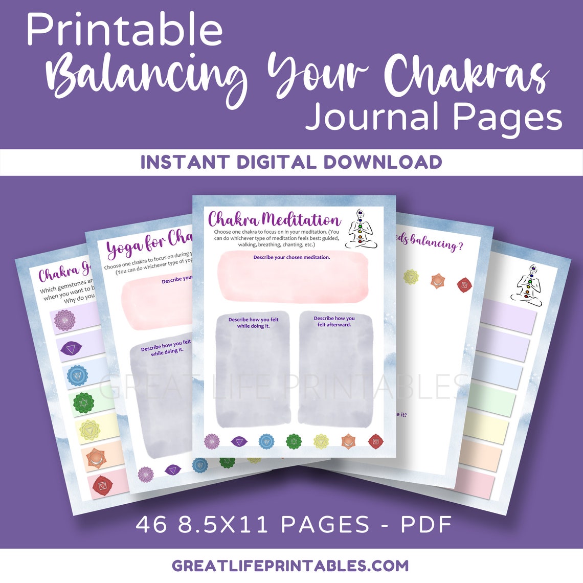 Chakra Printable Printable Journal Chakra Healing Spiritual - Etsy