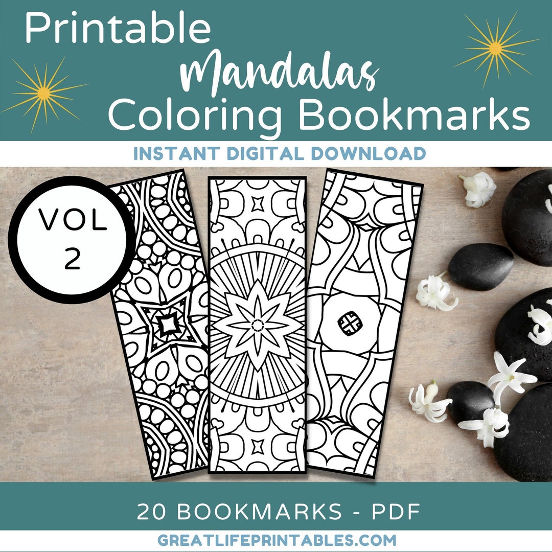 Coloring Bookmarks, Printable Bookmarks, Mandala Coloring, Bookmark Set ...