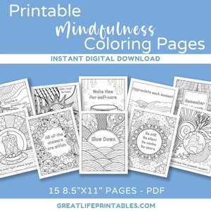 Printable Mindfulness Coloring Pages, Printable Coloring Pages, Adult ...