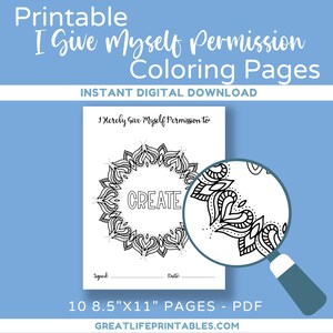 Printable Permission Slip Coloring Pages Vol 4, Gift for Moms, Adult ...
