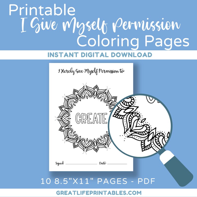 Printable Permission Slip Coloring Pages Vol 4, Gift for Moms, Adult ...