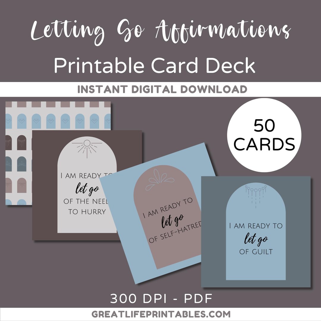 Letting Go Affirmations, Printable Affirmations, Affirmation Cards ...