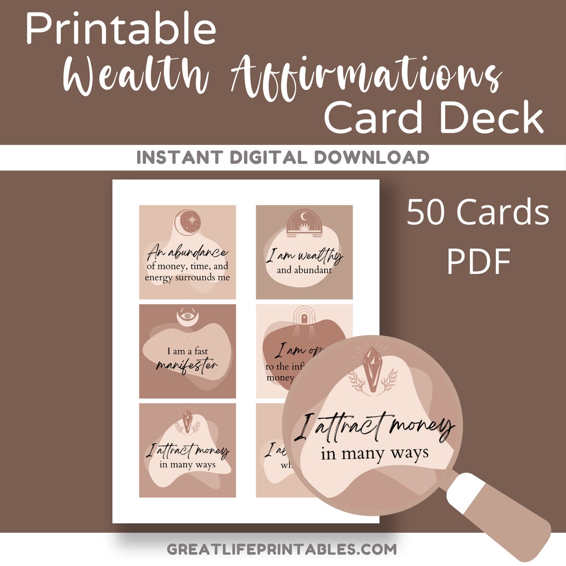 Manifest Wealth Affirmations, Printable Affirmations, Abundance ...