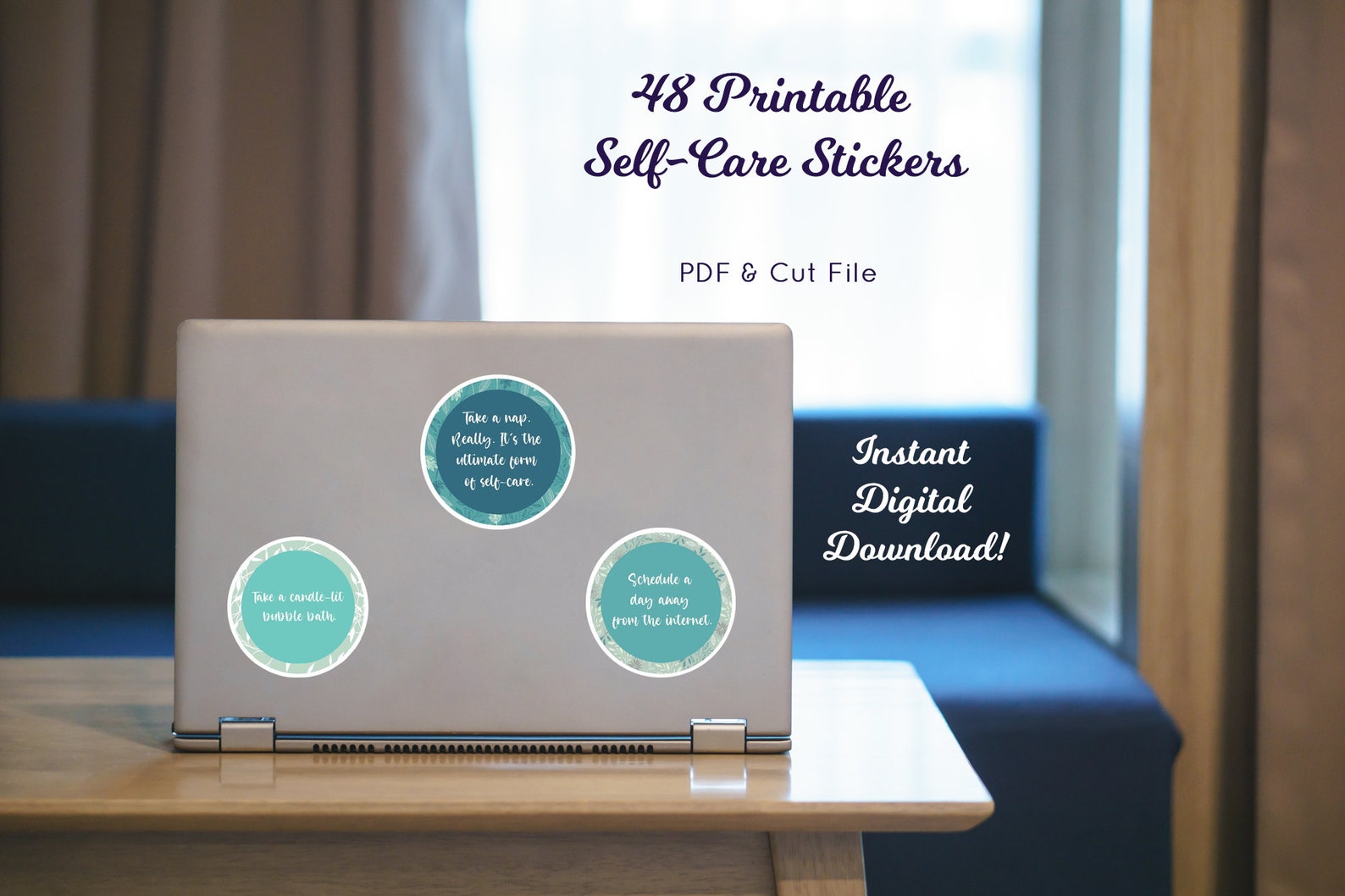 Printable Self-care Stickers, Digital Stickers for Planner ...