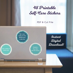 Printable Self-care Stickers, Digital Stickers for Planner ...
