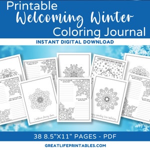 Winter Journal Printable, Snowflakes Coloring Pages, Printable ...