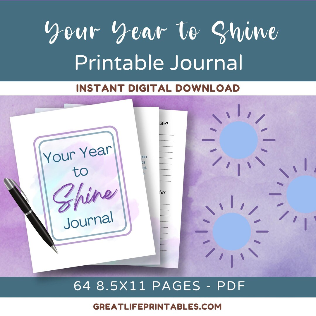 Your Year to Shine, Printable Journal, Self Care Journal, Self Care ...