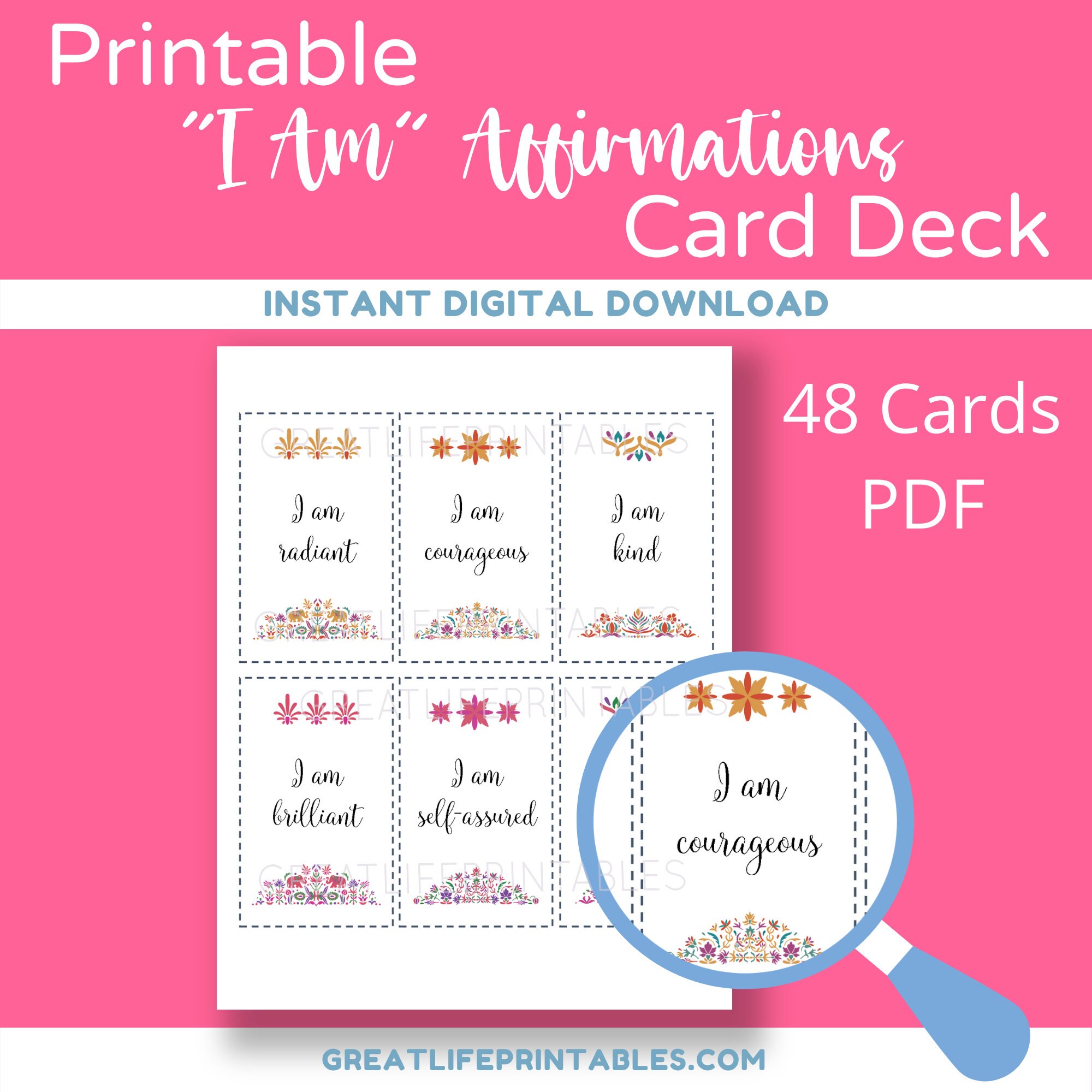 I Am Affirmations, Printable Affirmations, Affirmation Deck, Oracle ...