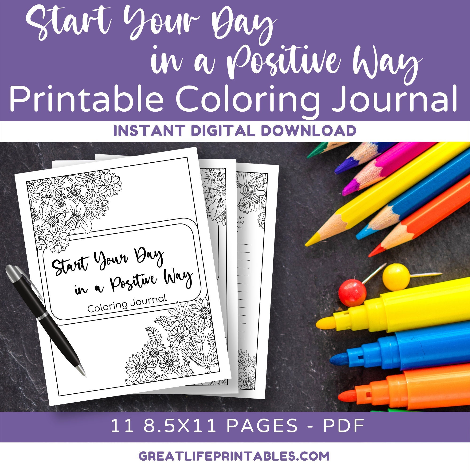 Start Your Day in a Positive Way Journal, Printable Journal, Morning ...