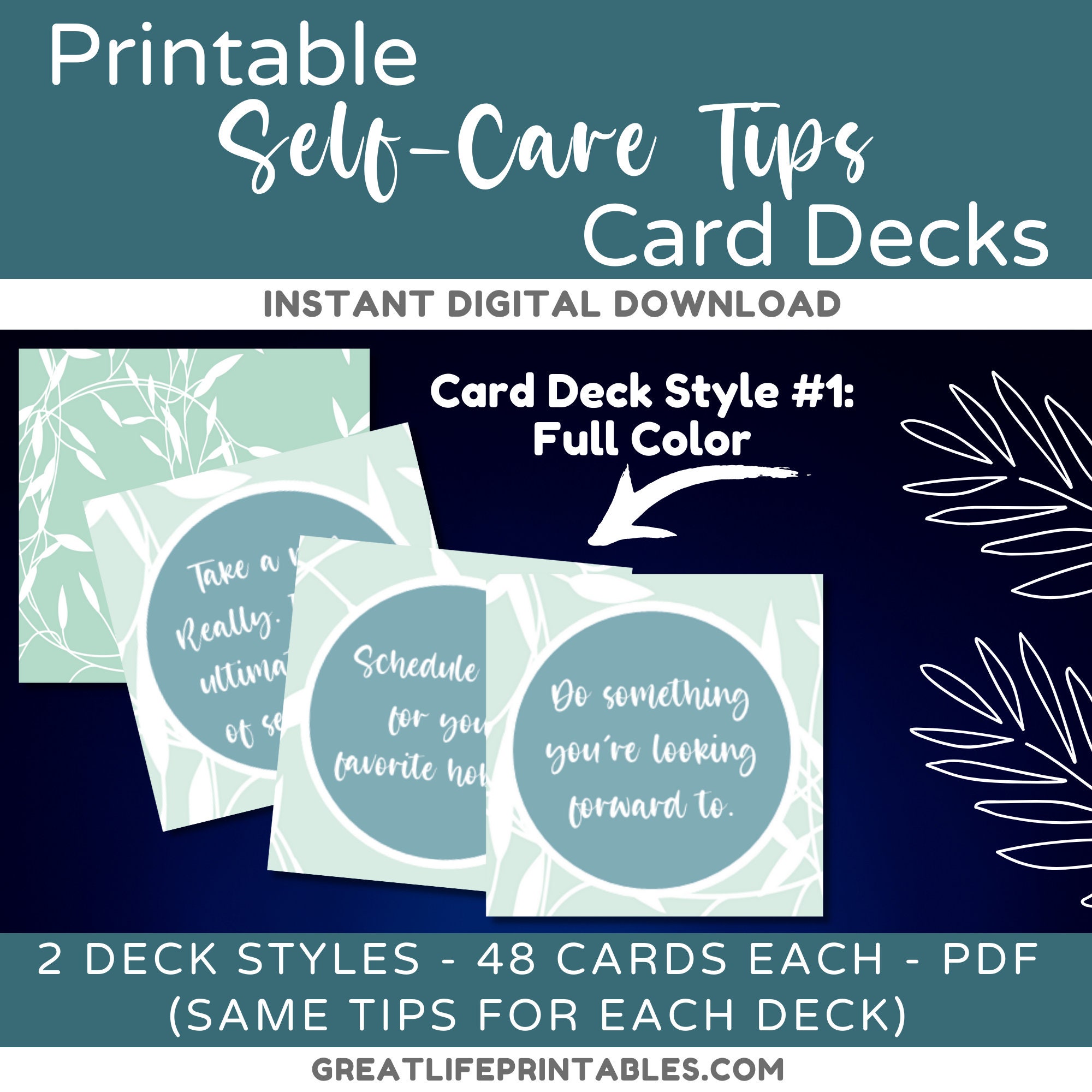 Printable Self-care Cards, Self Care Card Deck, Self Care Tips, Self ...