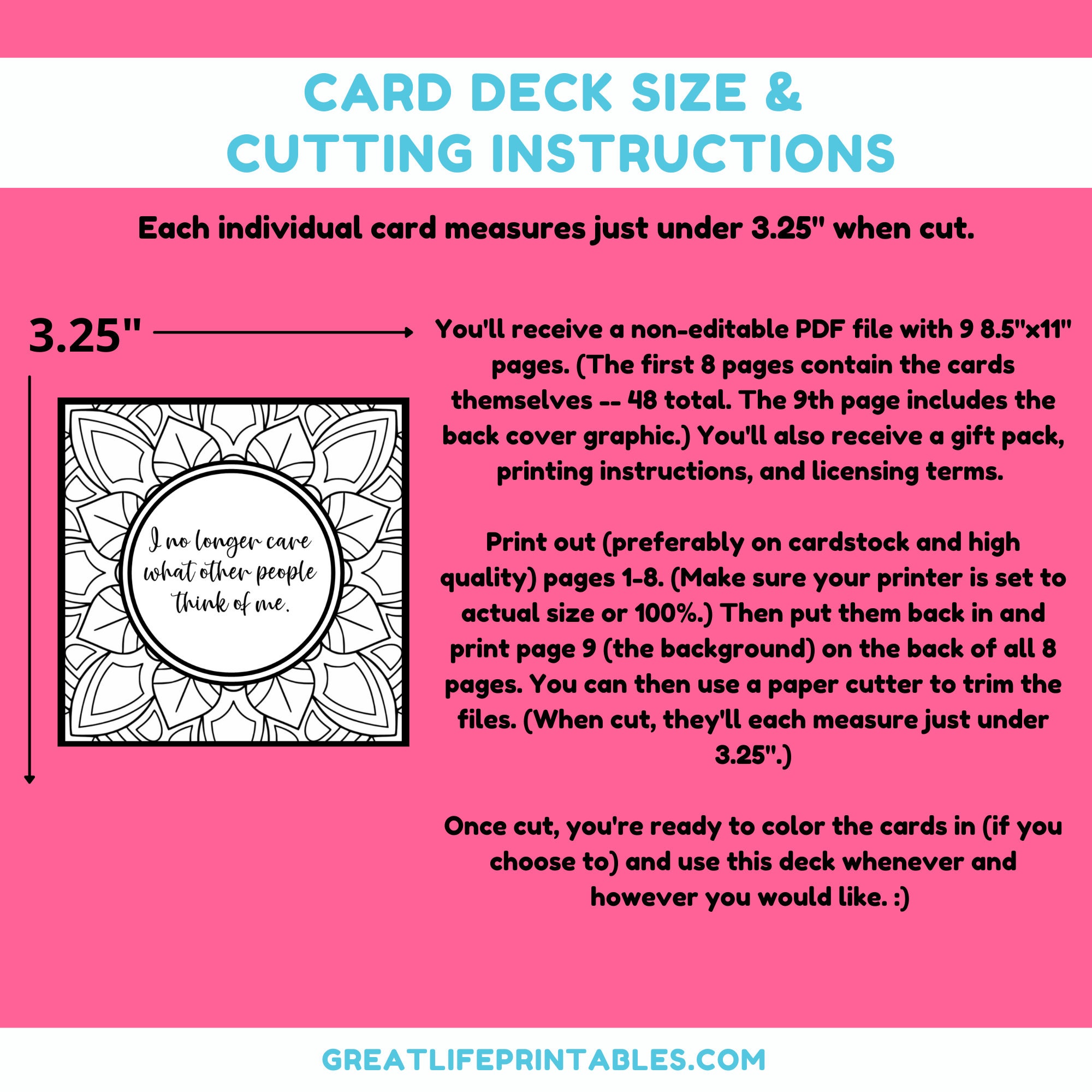 Set Boundaries Printable Affirmations Card Deck, Printable Affirmation ...