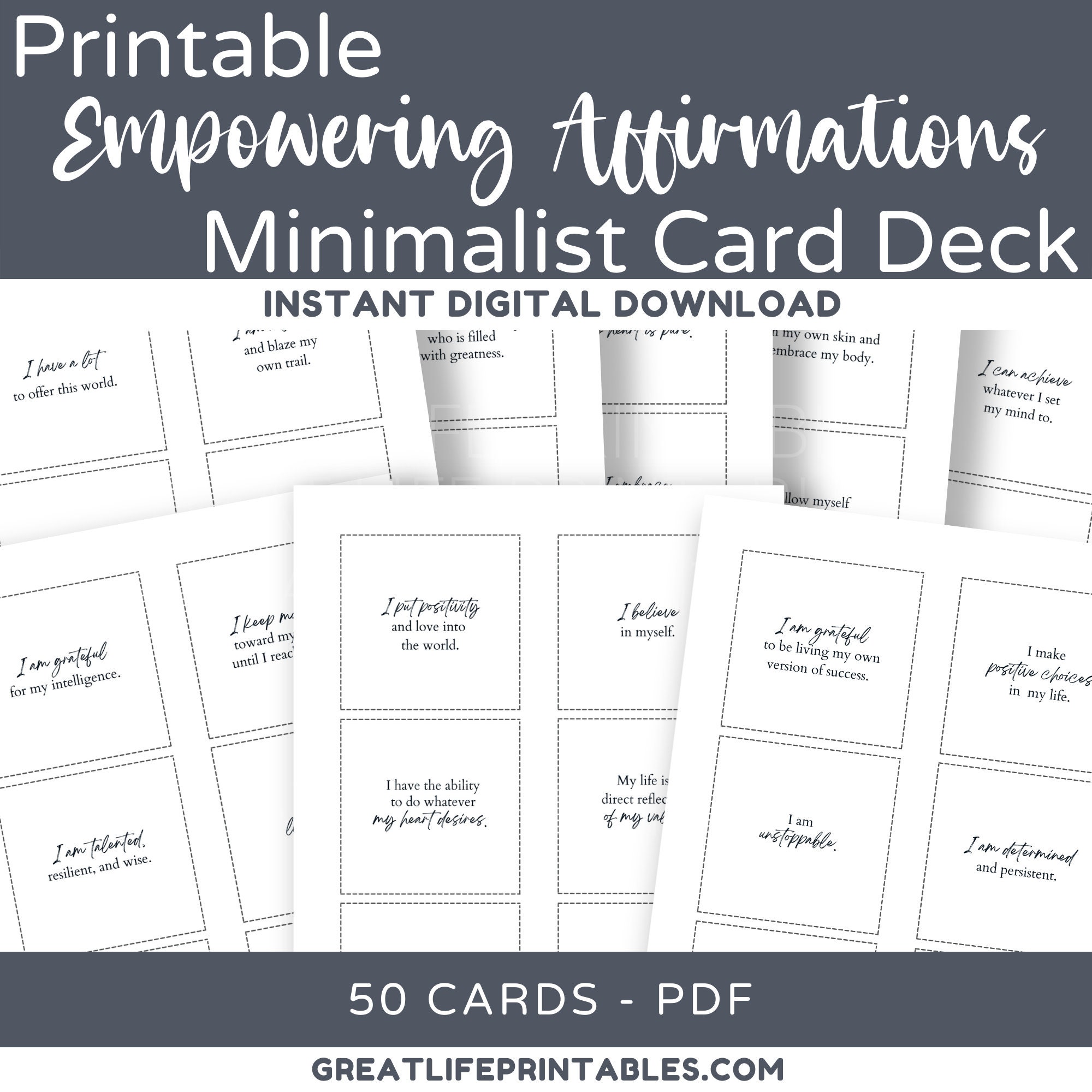 Empowering Affirmations, Printable Affirmations, Affirmation Deck ...