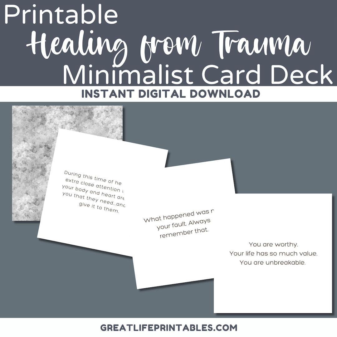 Trauma Healing, Printable Card Deck, Trauma Recovery, Self Healing ...