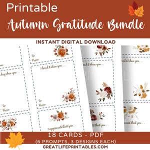 Autumn Bundle, Printable Gratitude Journal, Printable Appreciation Tags ...