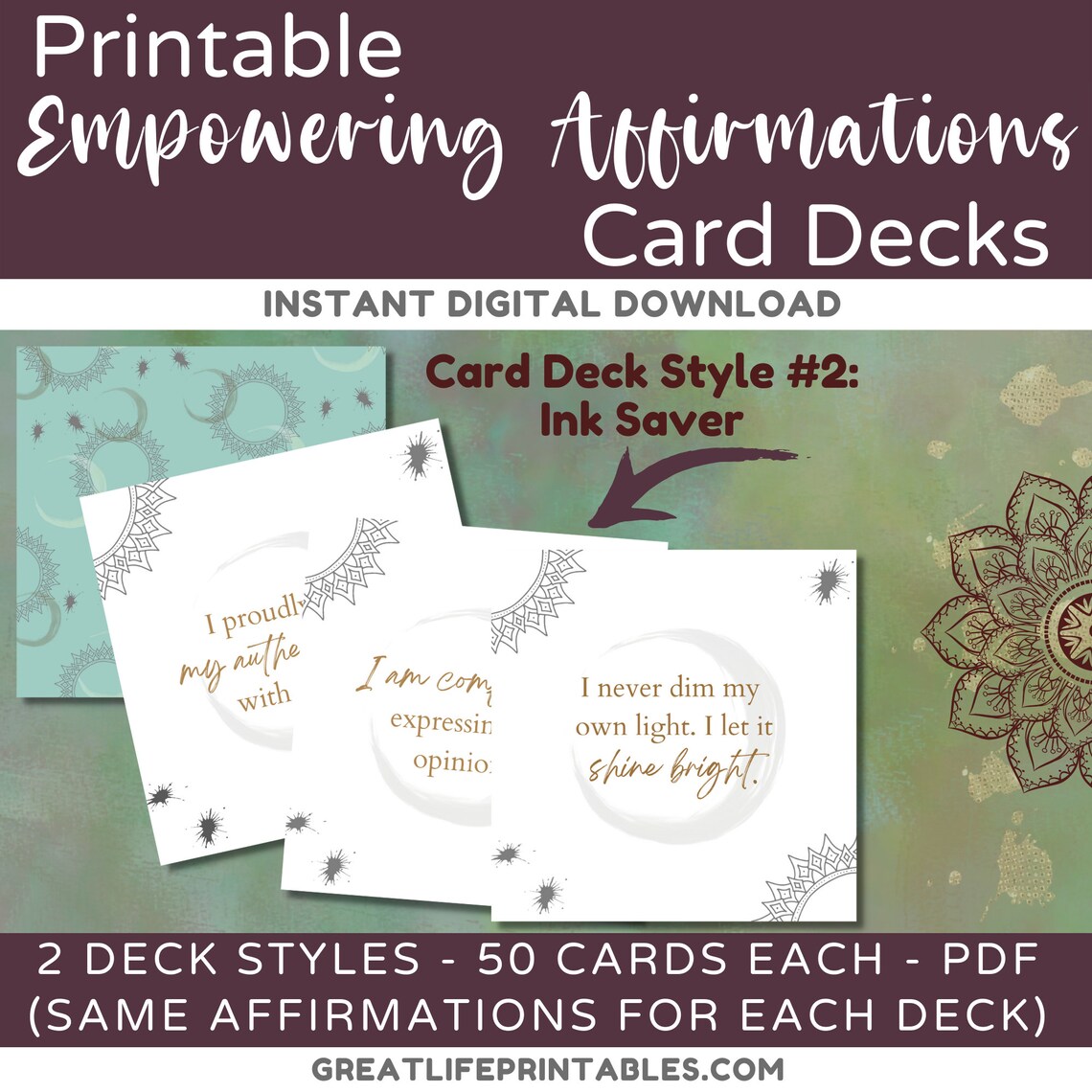 Empowering Affirmations, Printable Affirmations, Affirmation Deck ...