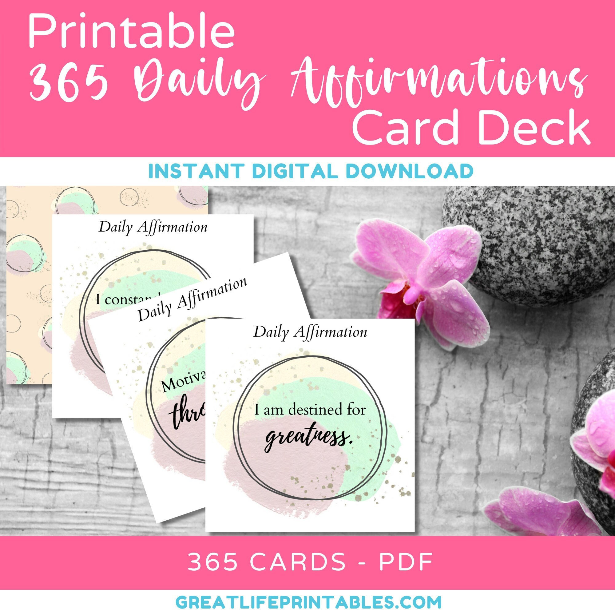 365 Daily Affirmations, Printable Affirmations, Affirmation Deck ...