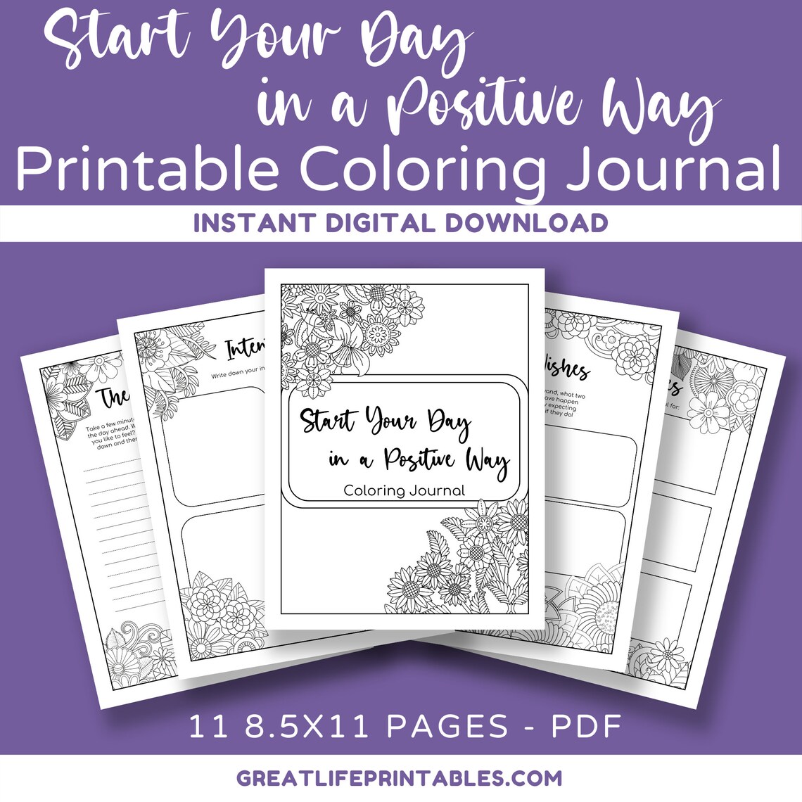 Start Your Day in a Positive Way Journal, Printable Journal, Morning ...