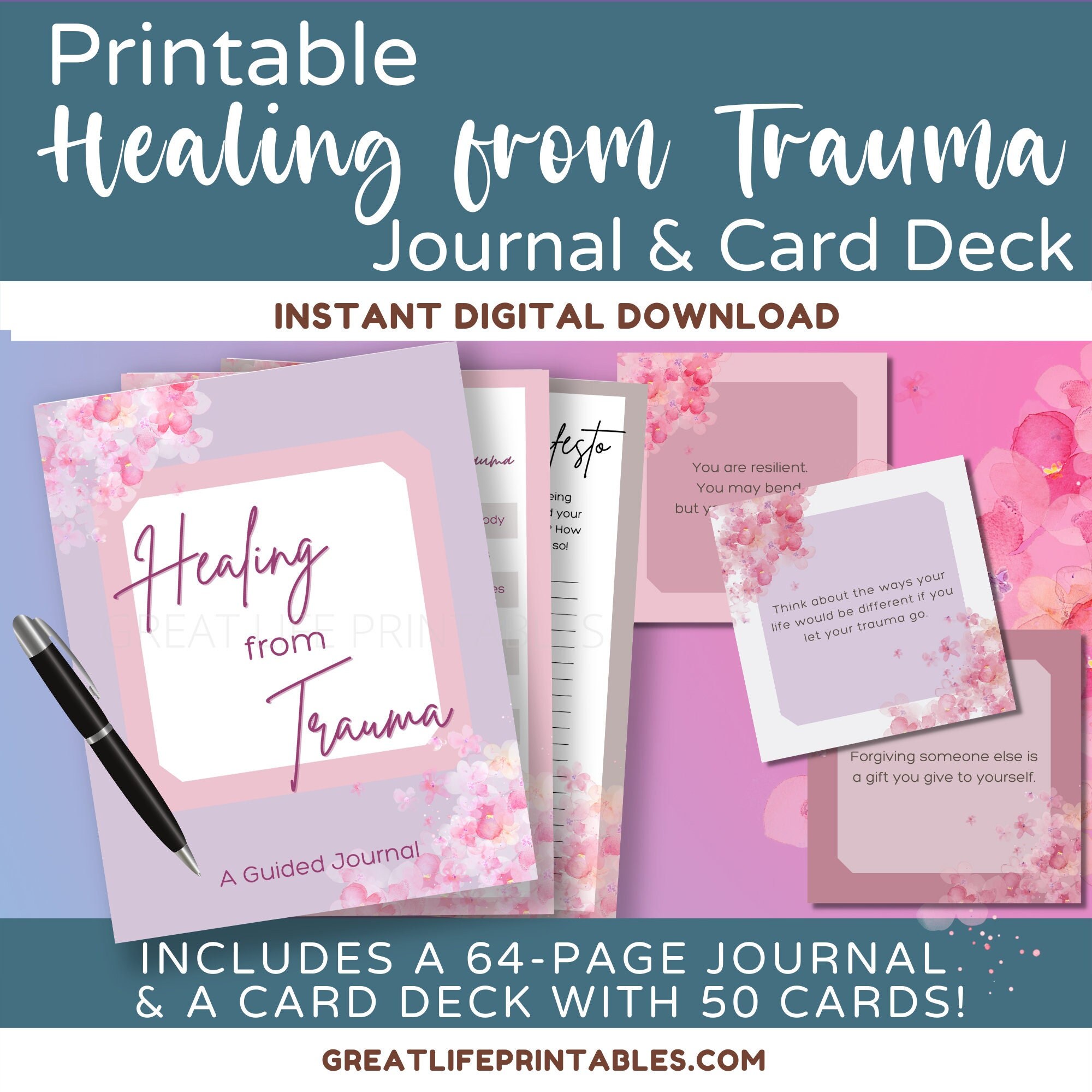 Healing Trauma, Printable Journal, Journal Prompts, Trauma Journal ...