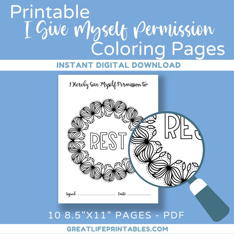 Printable Permission Slip Coloring Pages Vol 1, Gift for Moms, Adult ...