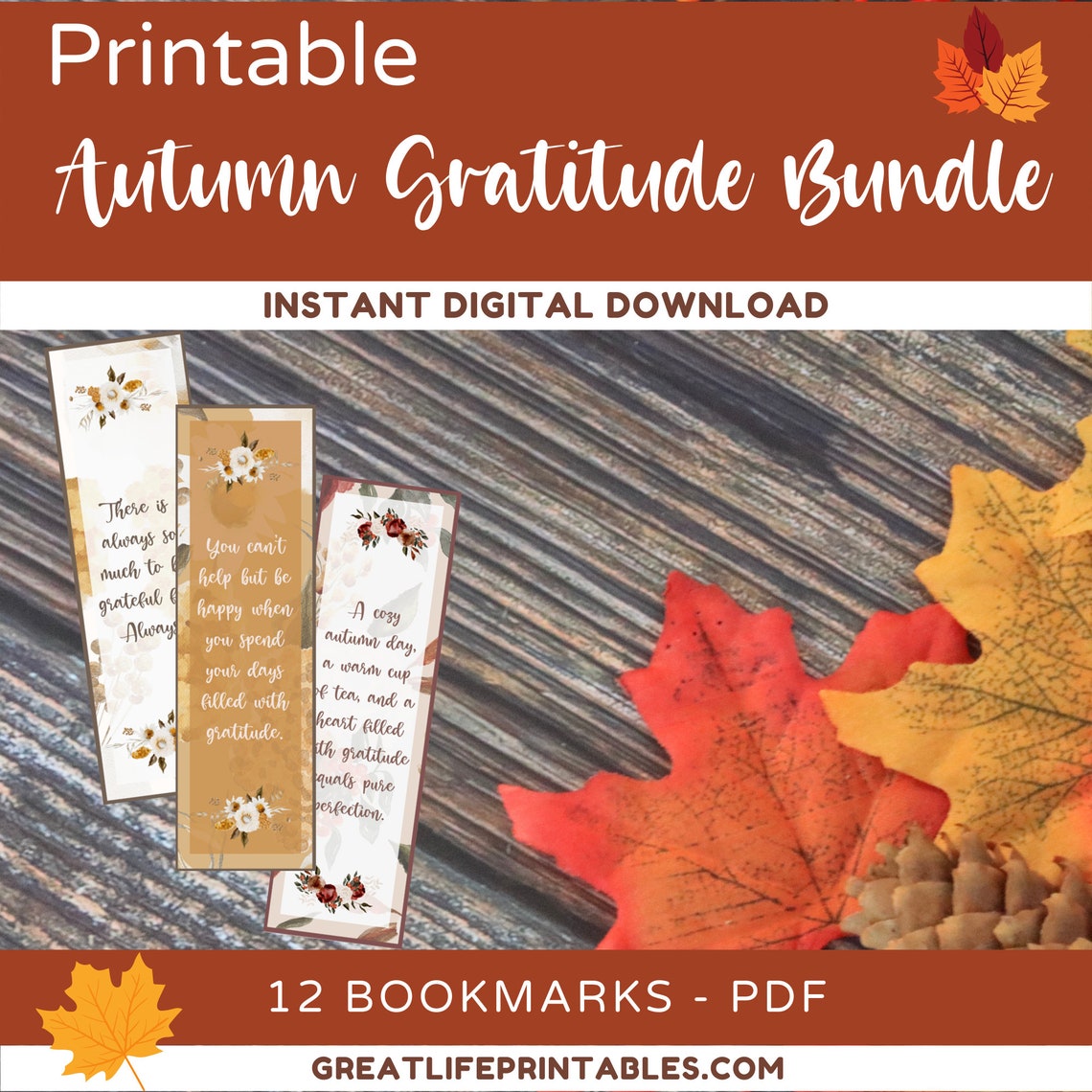 Autumn Bundle, Printable Gratitude Journal, Printable Appreciation Tags ...
