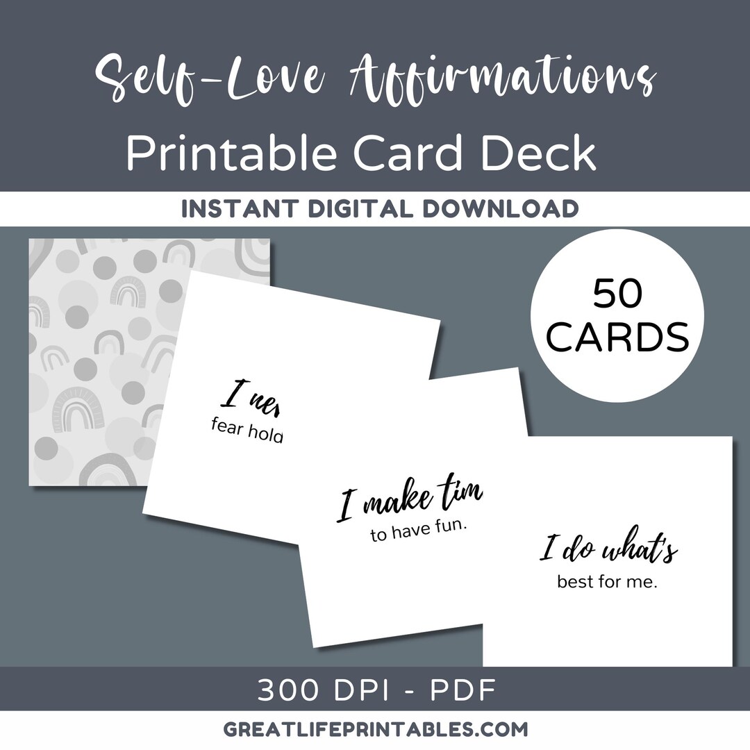 Self Love, Printable Affirmations, Affirmation Deck, Oracle Cards ...