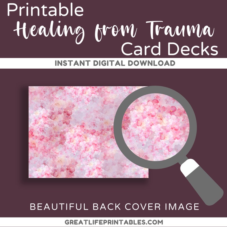 Trauma Healing, Printable Card Deck, Trauma Recovery, Self Healing ...