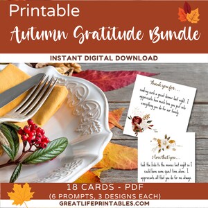 Autumn Bundle, Printable Gratitude Journal, Printable Appreciation Tags ...