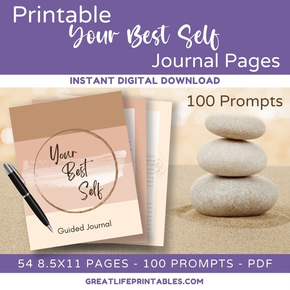 Your Best Self Guided Journal Journal Prompts Printable | Etsy