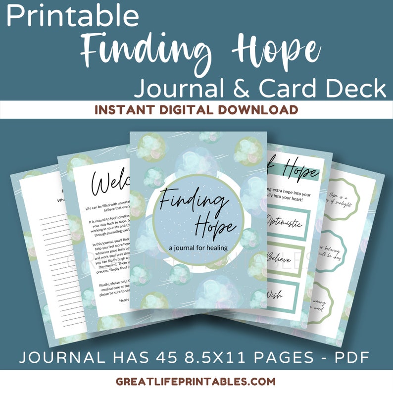 Finding Hope Bundle, Journal Prompts, Affirmation Cards, Self Care ...