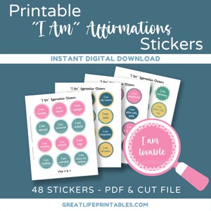 Printable i Am Affirmation Stickers, Affirmation Stickers for Planner ...