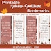 Printable Bookmarks, Autumn Bookmark, Bookmark Set, Thanksgiving ...