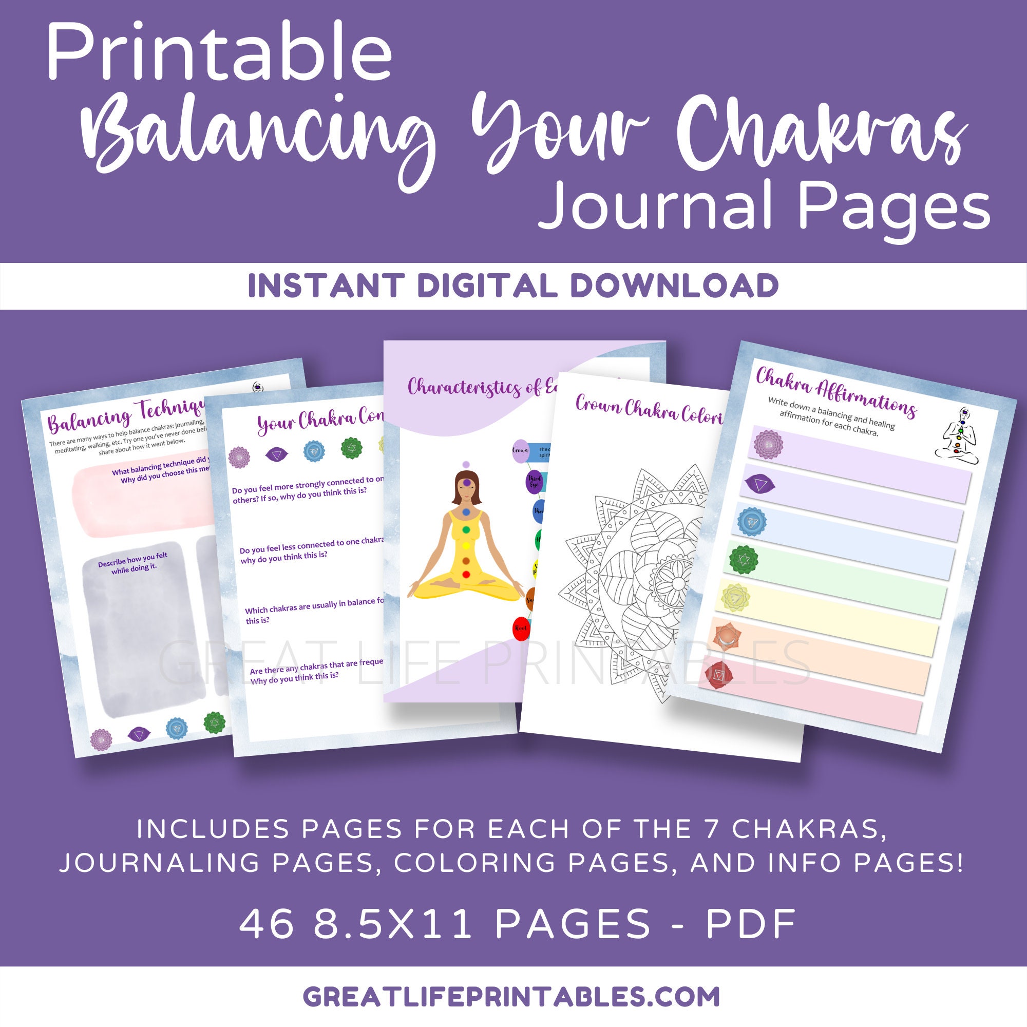 Chakra Printable, Printable Journal, Chakra Healing, Spiritual Journal ...
