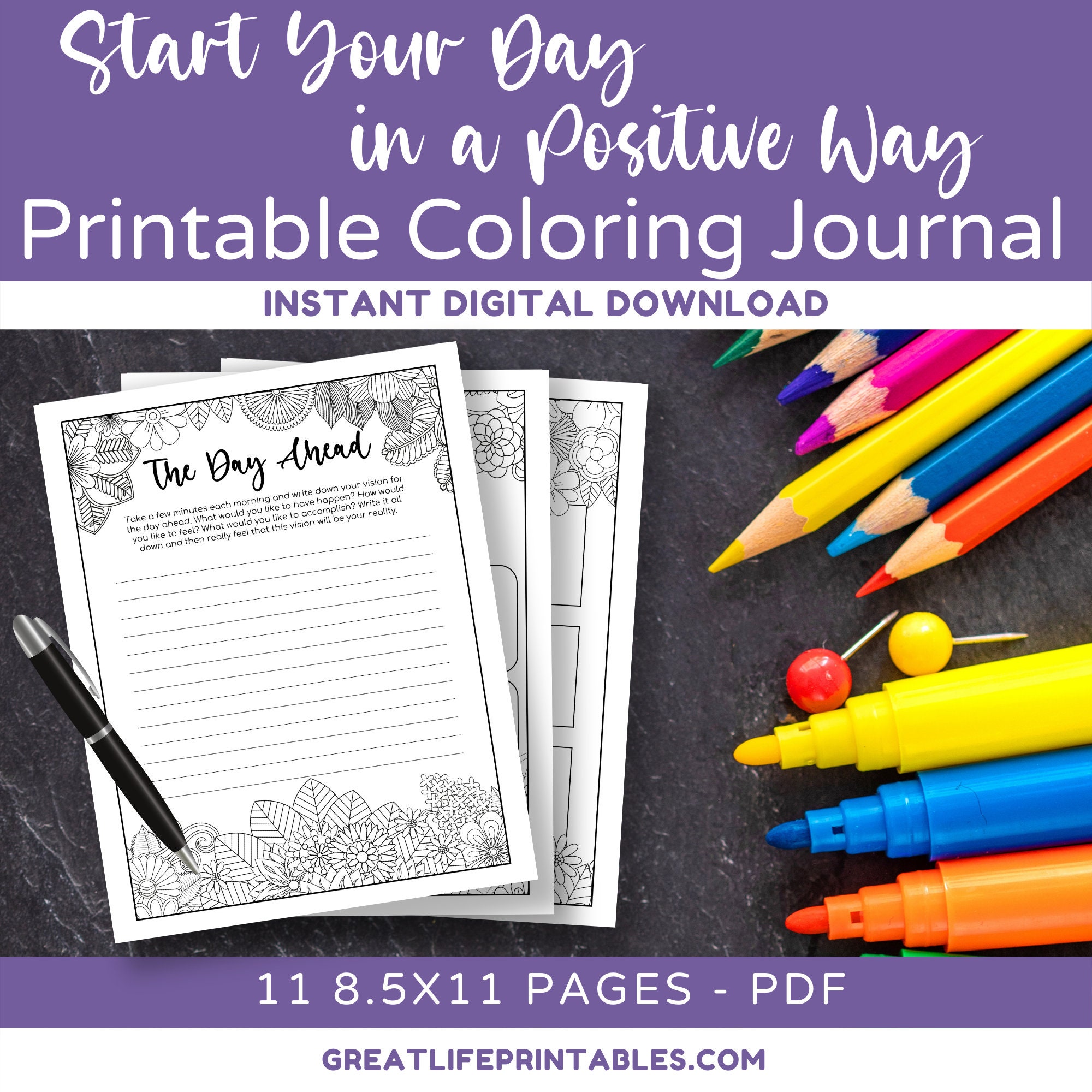 Start Your Day in a Positive Way Journal, Printable Journal, Morning ...