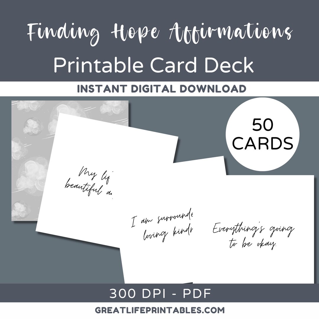 Finding Hope, Printable Affirmations, Affirmation Deck, Oracle Cards ...