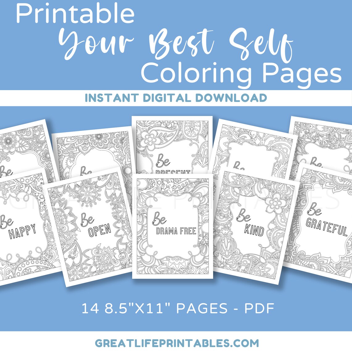 Your Best Self, Affirmation Coloring, Adult Coloring Pages, Self Care ...