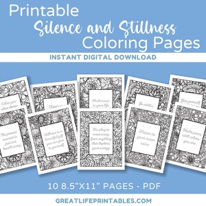 Printable Silence and Stillness Coloring Pages Vol 2, Floral Digital ...