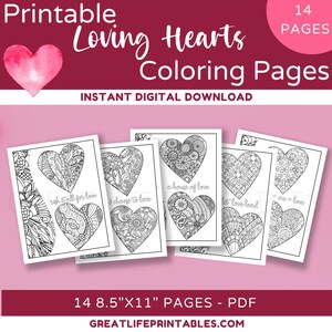 Printable Heart Coloring Pages, Valentines Day Coloring Pages, Love ...