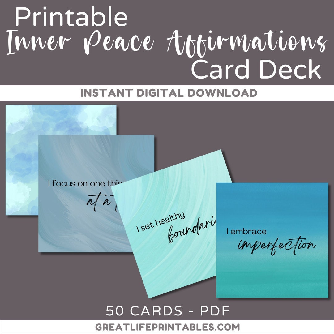 Inner Peace Affirmations, Printable Affirmations, Affirmation Cards ...