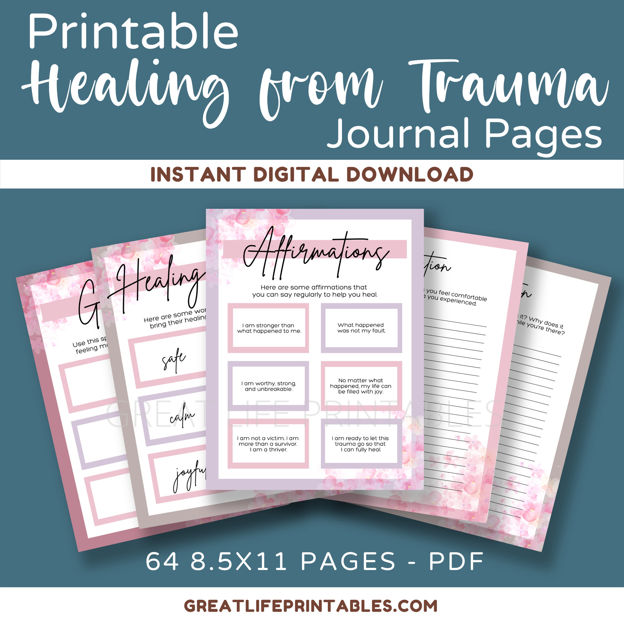Healing Trauma, Printable Journal, Journal Prompts, Self Care Journal ...