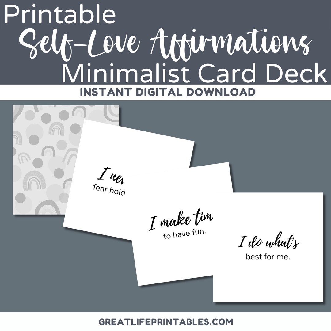 Self Love, Printable Affirmations, Affirmation Deck, Oracle Cards ...