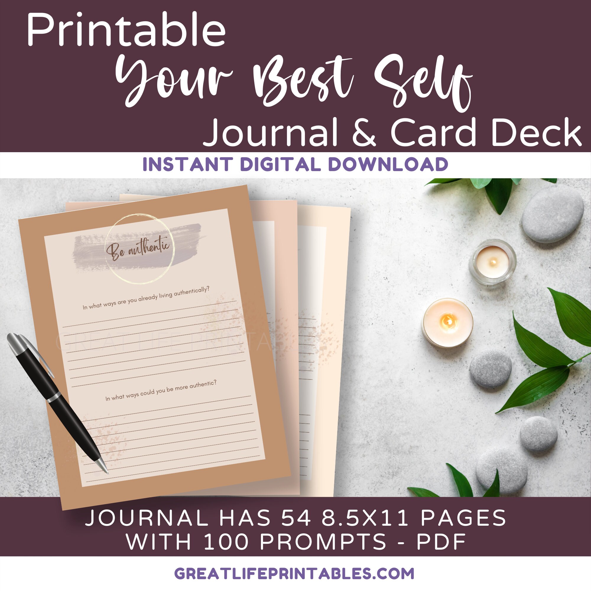 Your Best Self Printable Journal Journal Prompts - Etsy