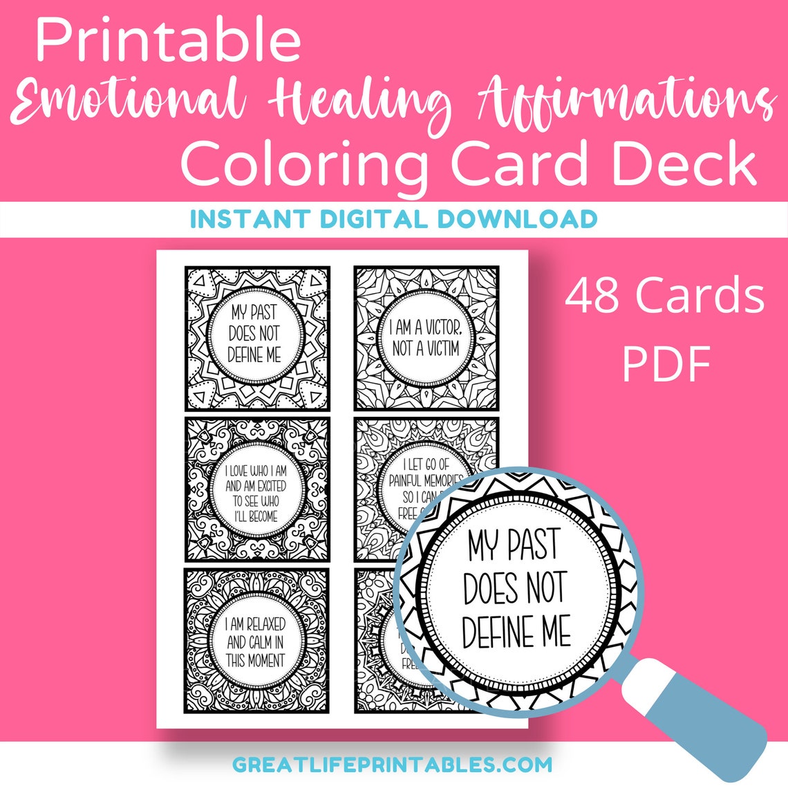 Emotional Healing Printable Affirmations Card Deck, Printable ...
