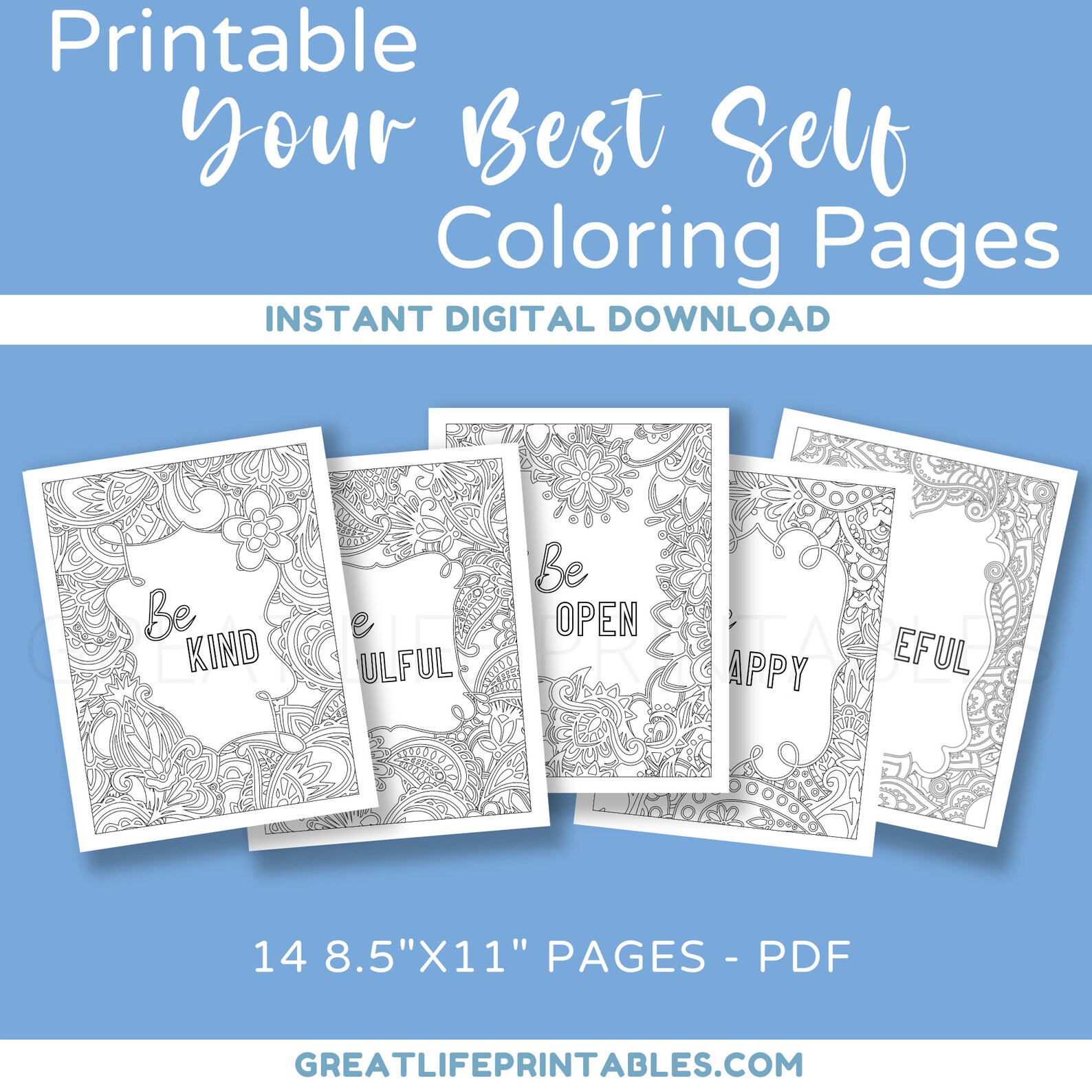 Your Best Self, Affirmation Coloring, Adult Coloring Pages, Self Care ...