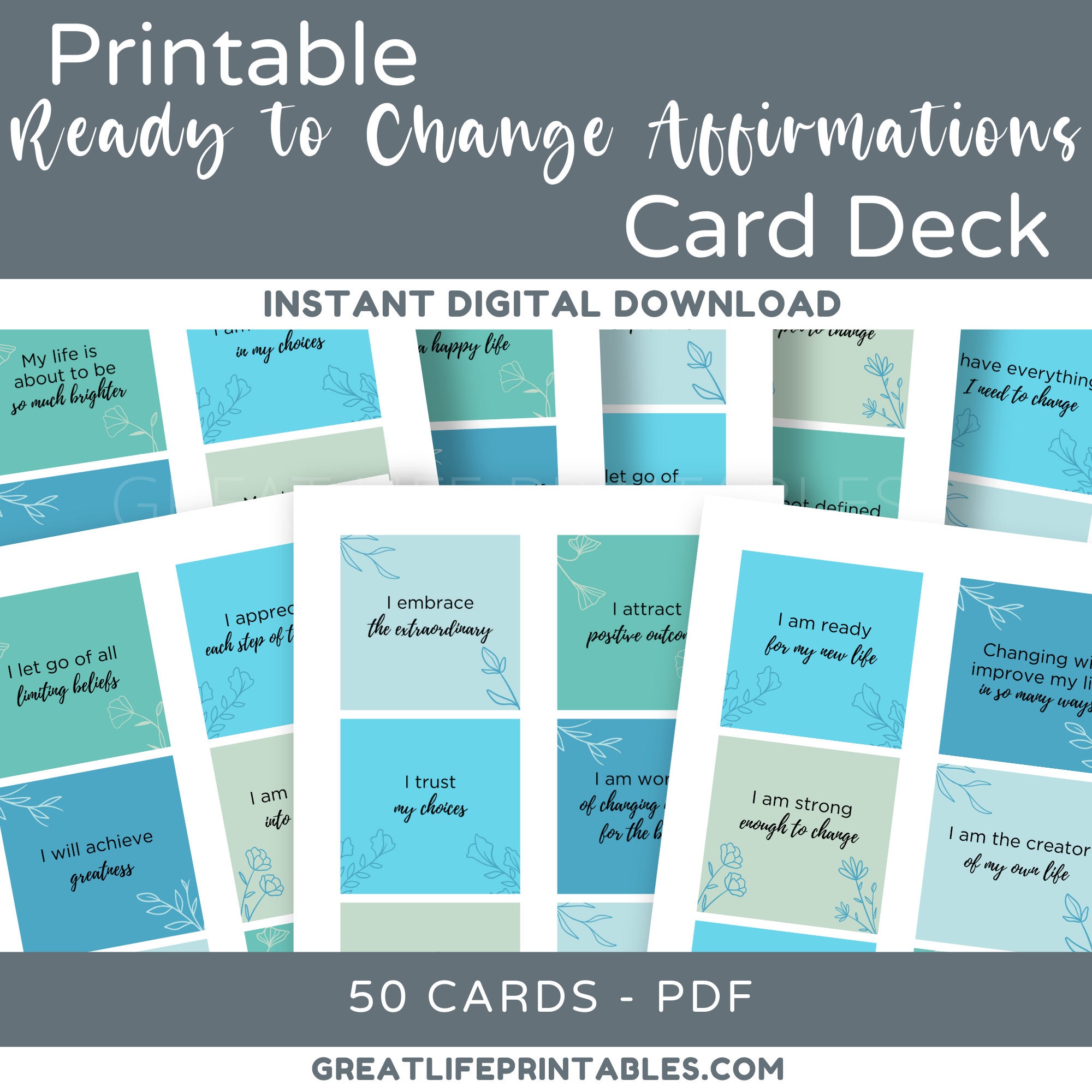 Ready to Change Affirmations, Printable Affirmations, Affirmation Cards ...