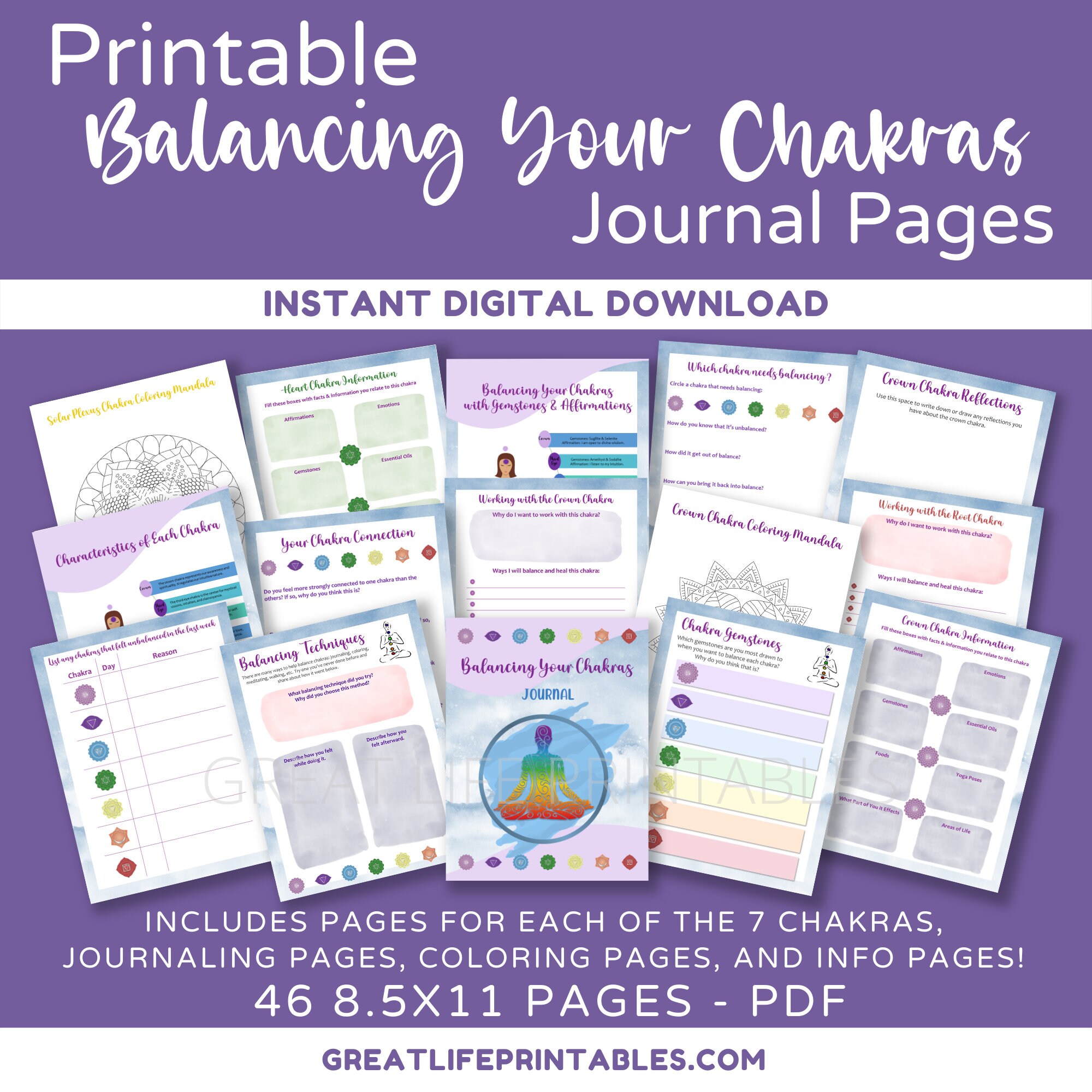 Chakra Printable, Printable Journal, Chakra Healing, Spiritual Journal ...